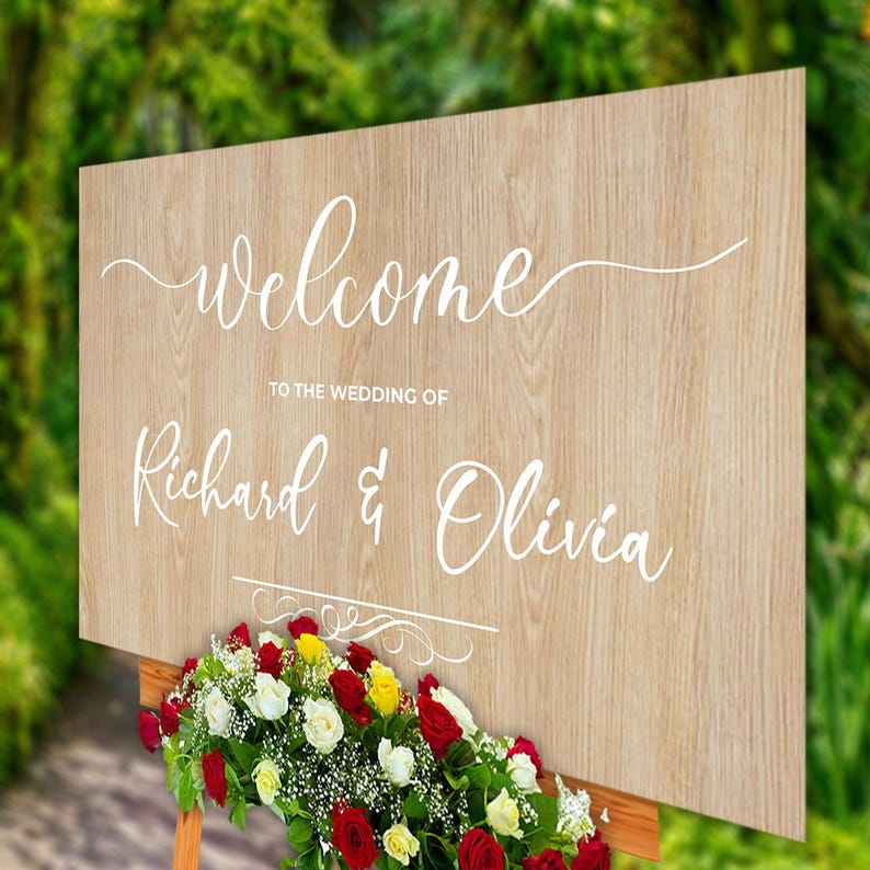 Large Welcome Wedding Sign, Plywood Wedding Signs, Personalized Fonts ...