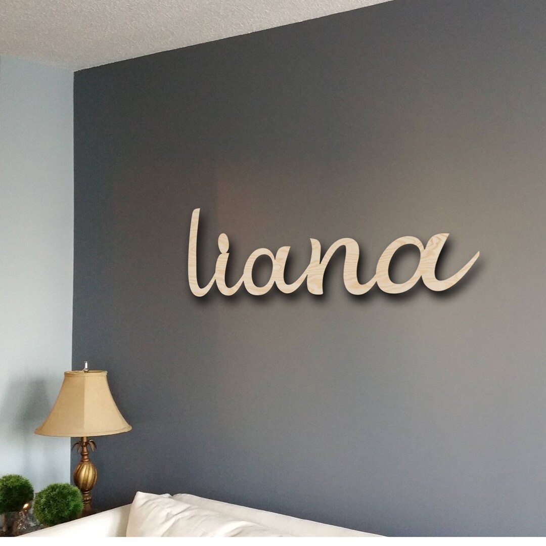 Custom Wood Name Sign, Font 2 | ANG - Backdrop, Laser Cut Baltic Birch ...