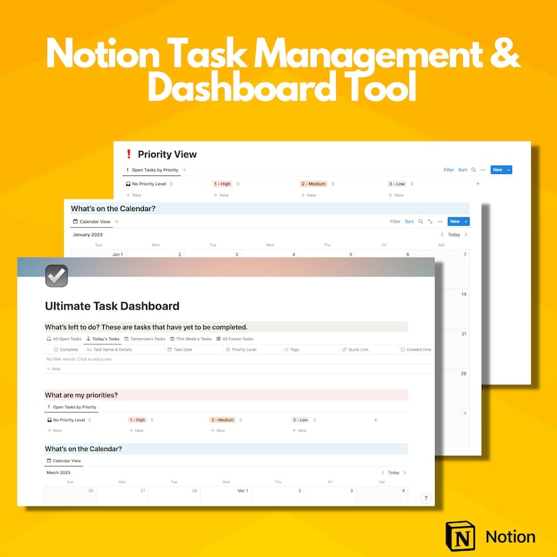 Ultimate Notion Task Manager & Dashboard Template Easy to Use Personal ... Ultimate Notion Task Manager & Dashboard Template Easy to Use Personal ...