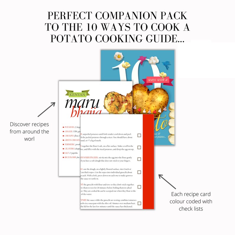 10 Potato Recipe Cards Basics Step by Step Collectors Gift for Cooks ...