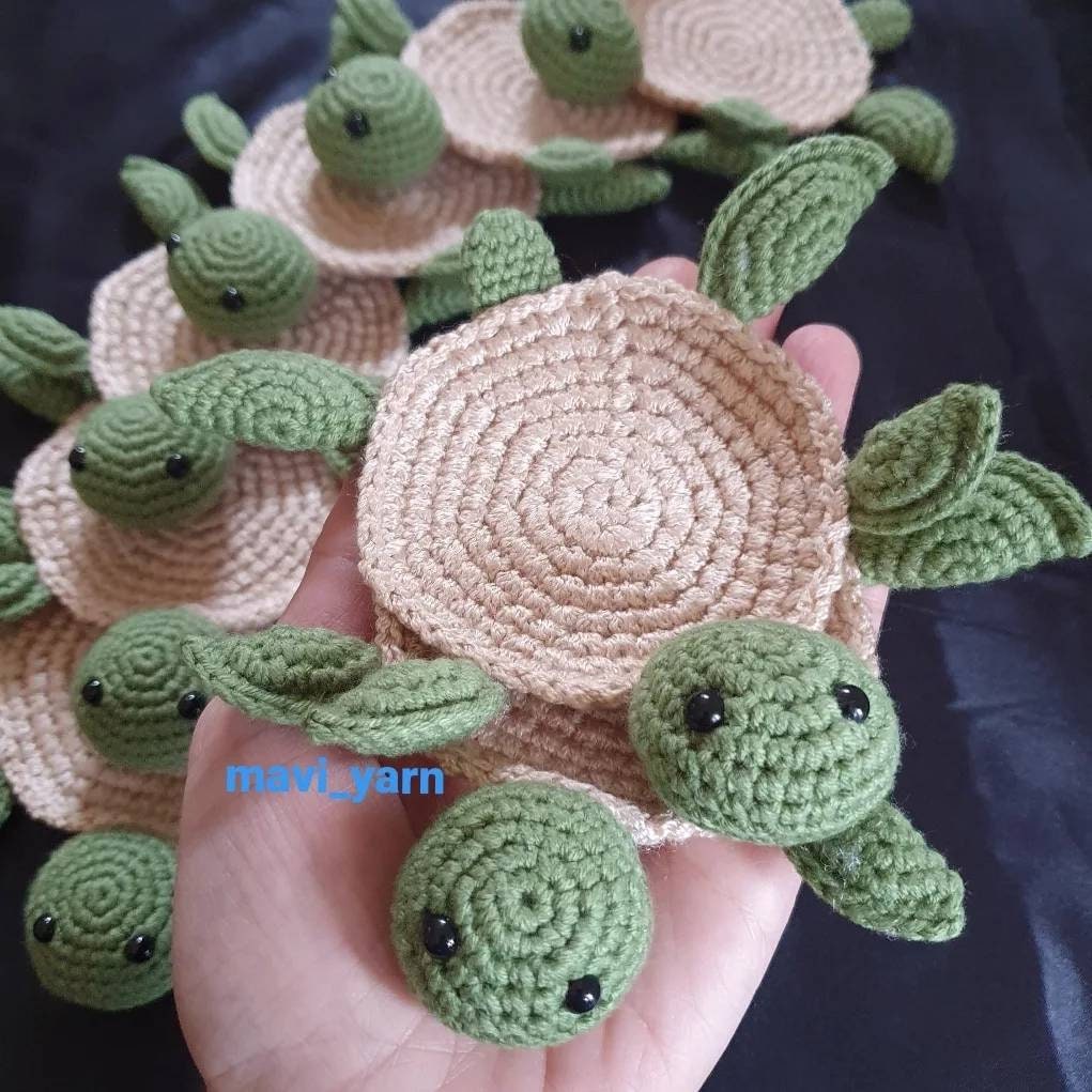 Crochet Turtle Coaster Handmade Coaster Turtle Coaster Uk - Etsy UK