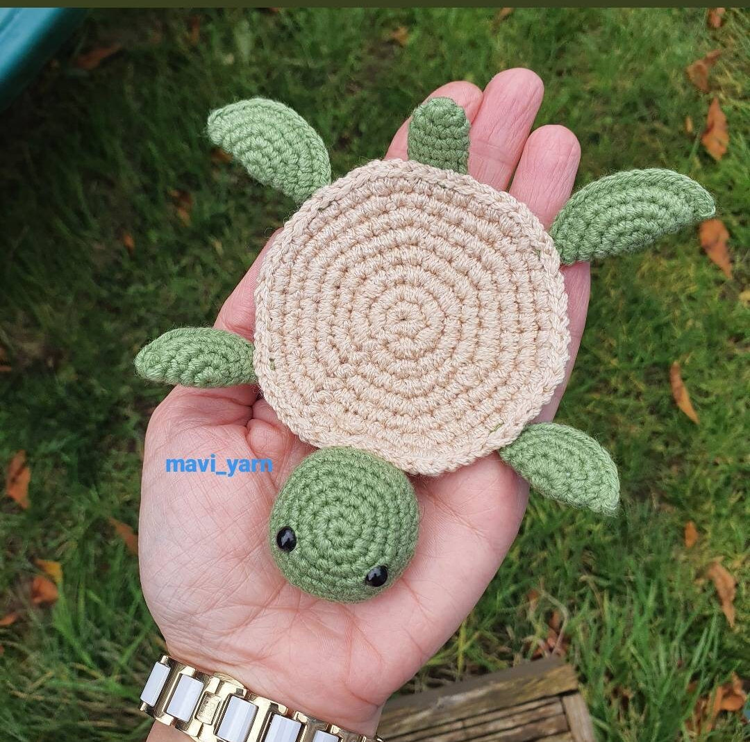 Crochet Turtle Coaster Handmade Coaster Turtle Coaster Uk - Etsy UK