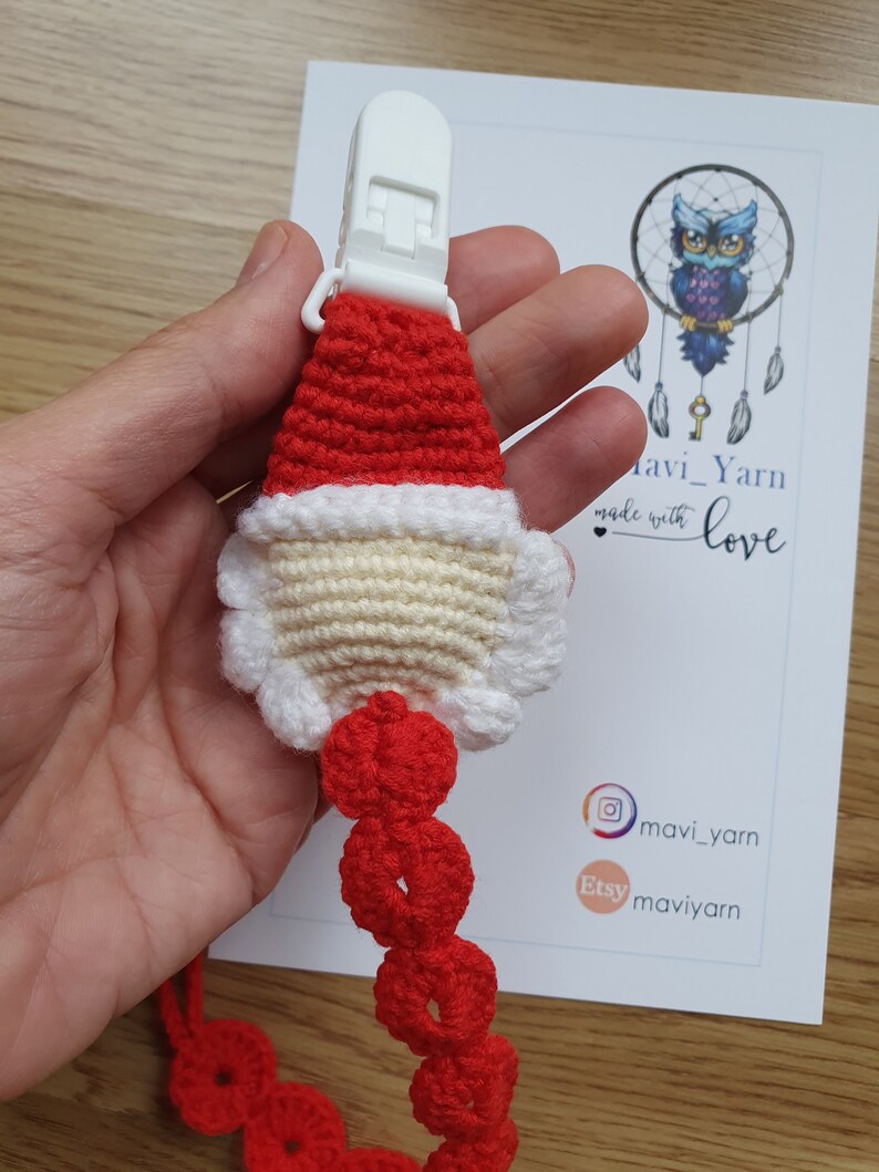 Crochet Santa Claus Dummy Clip UK Handmade Dummy Clip Dummy - Etsy UK