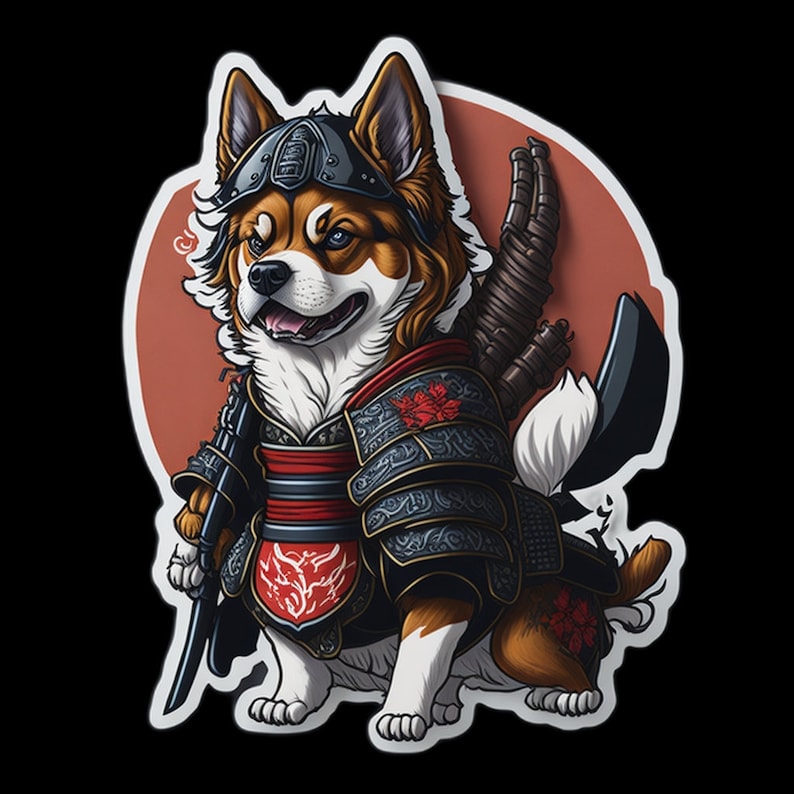 Animal Samurai Stickers With Transparent Background - Cats, Docs, Lion ...