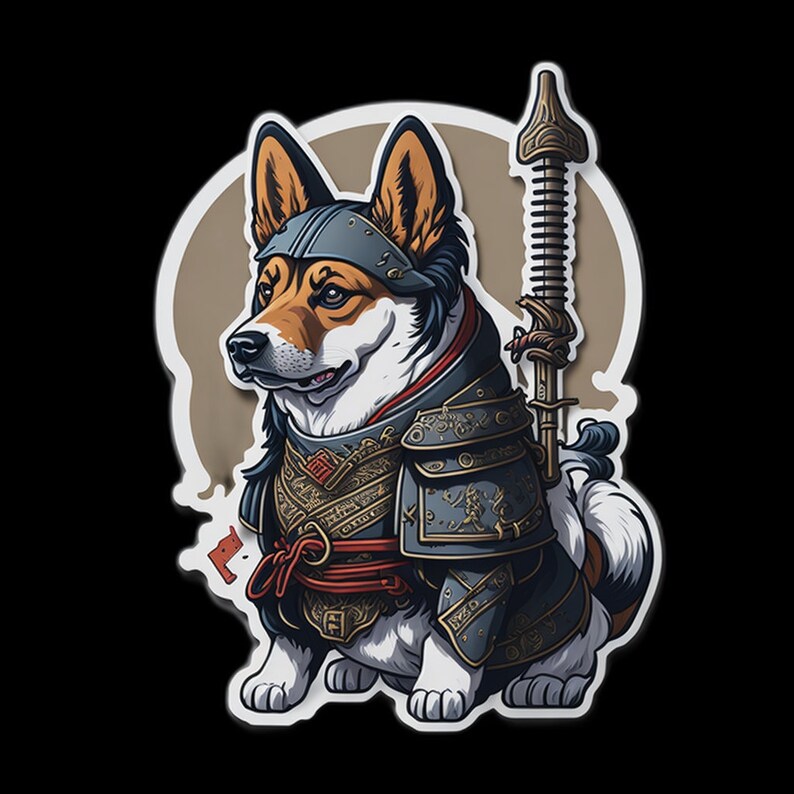 Animal Samurai Stickers With Transparent Background - Cats, Docs, Lion ...