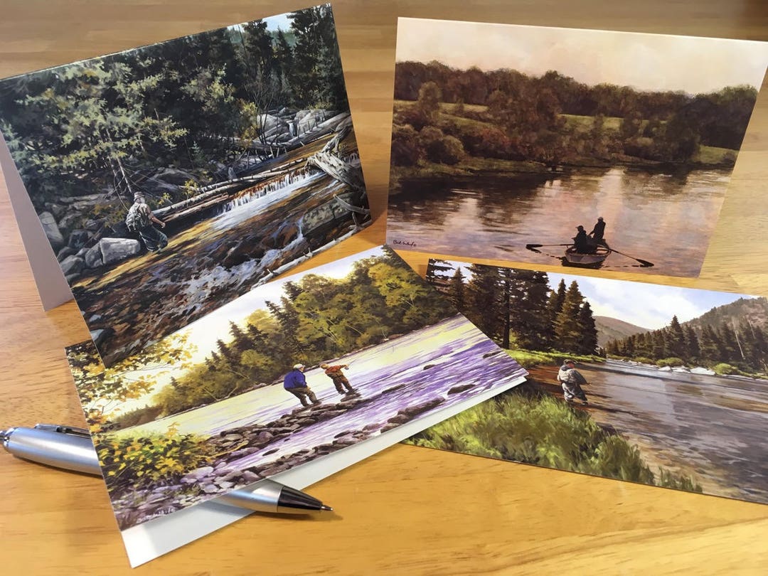 16 Fly Fishing Note Cards - 4 Each of 4 Images - Etsy