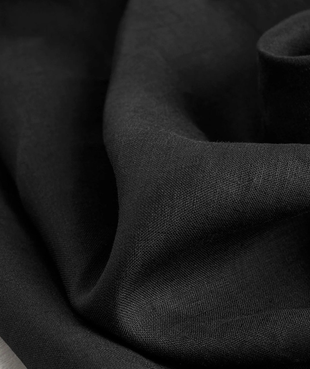 Black Linen Solid/ Sold by the Half Yard / Woven Apparel Fabric - Etsy