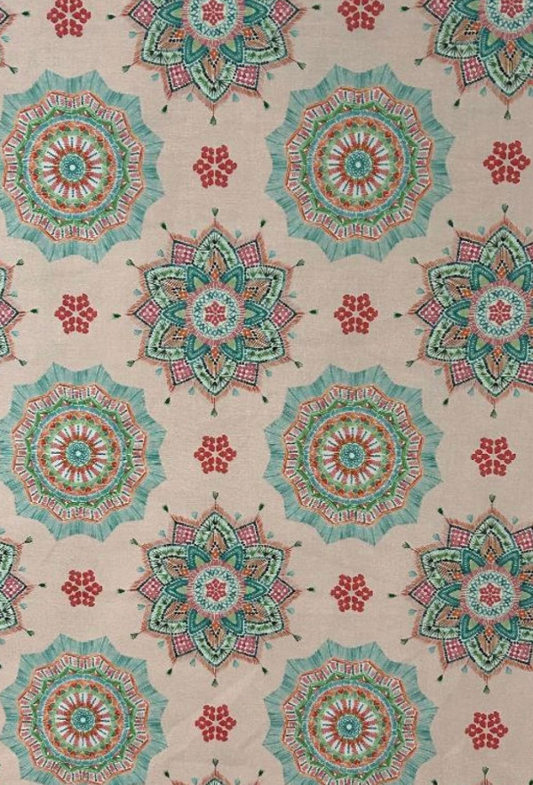 P&B Textiles Meandering Macrame Multi Medallions White -by Dina June -wild Apple Graphics ...