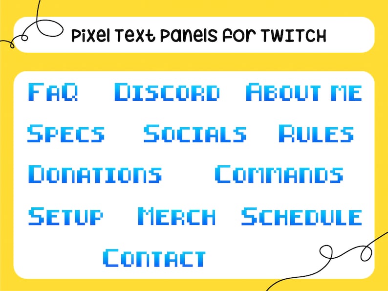 Pixel Text Panels for Twitch - Etsy