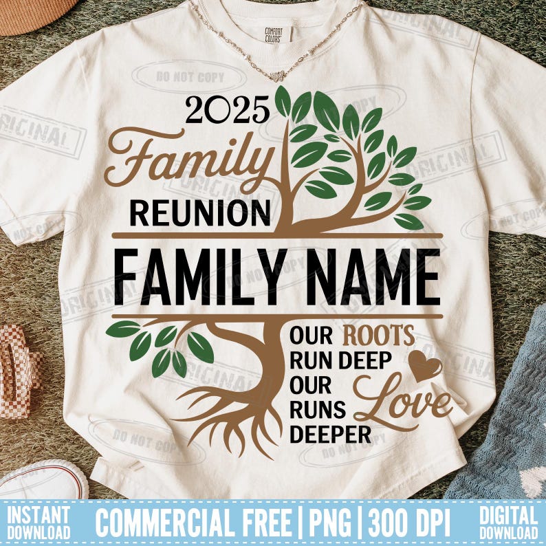 Family Reunion Tree 2025 PNG, Bundle 5 Family Tree Design PNG, Family ...
