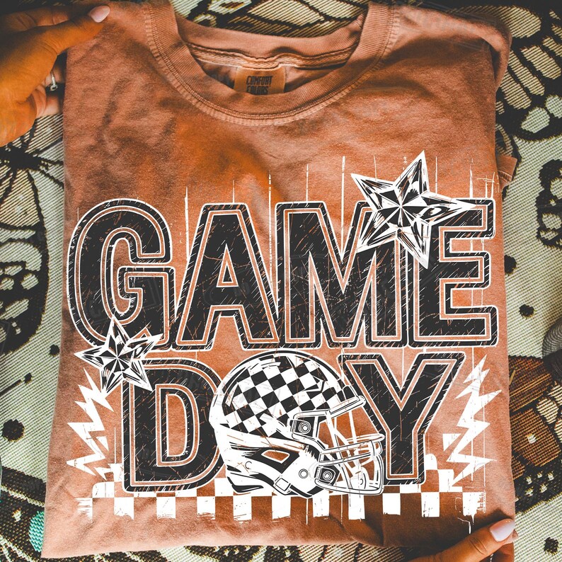 Checkered Football PNG: Retro Game Day Design (digital Download) - Etsy
