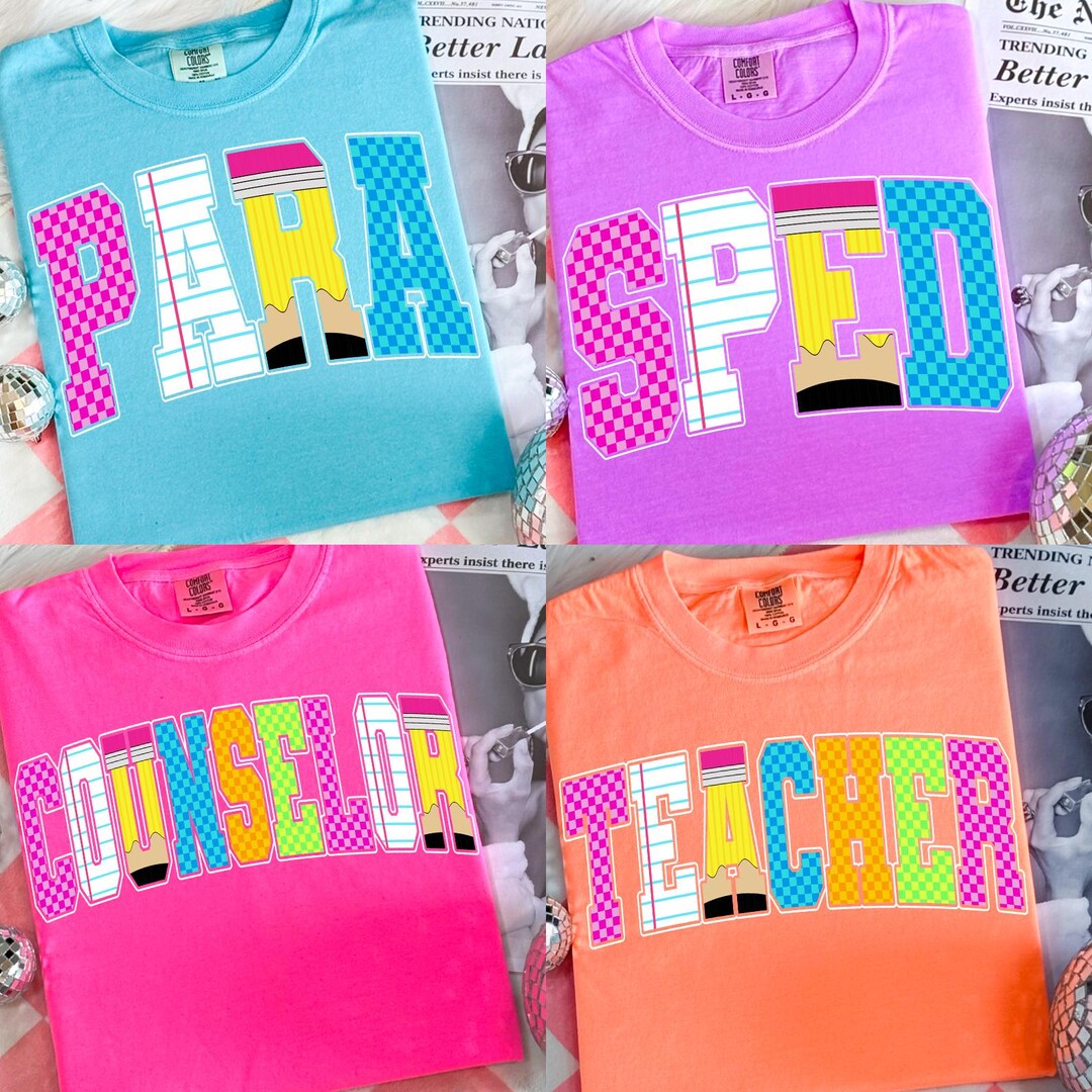 Retro School Occupation PNG Bundle: Teacher, SPED, Para, Counselor ...
