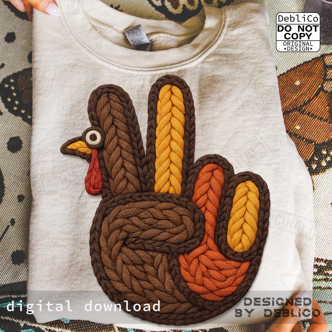 Crochet Peace Sign Turkey PNG, Thanksgiving Hippie Sublimation (digital ...