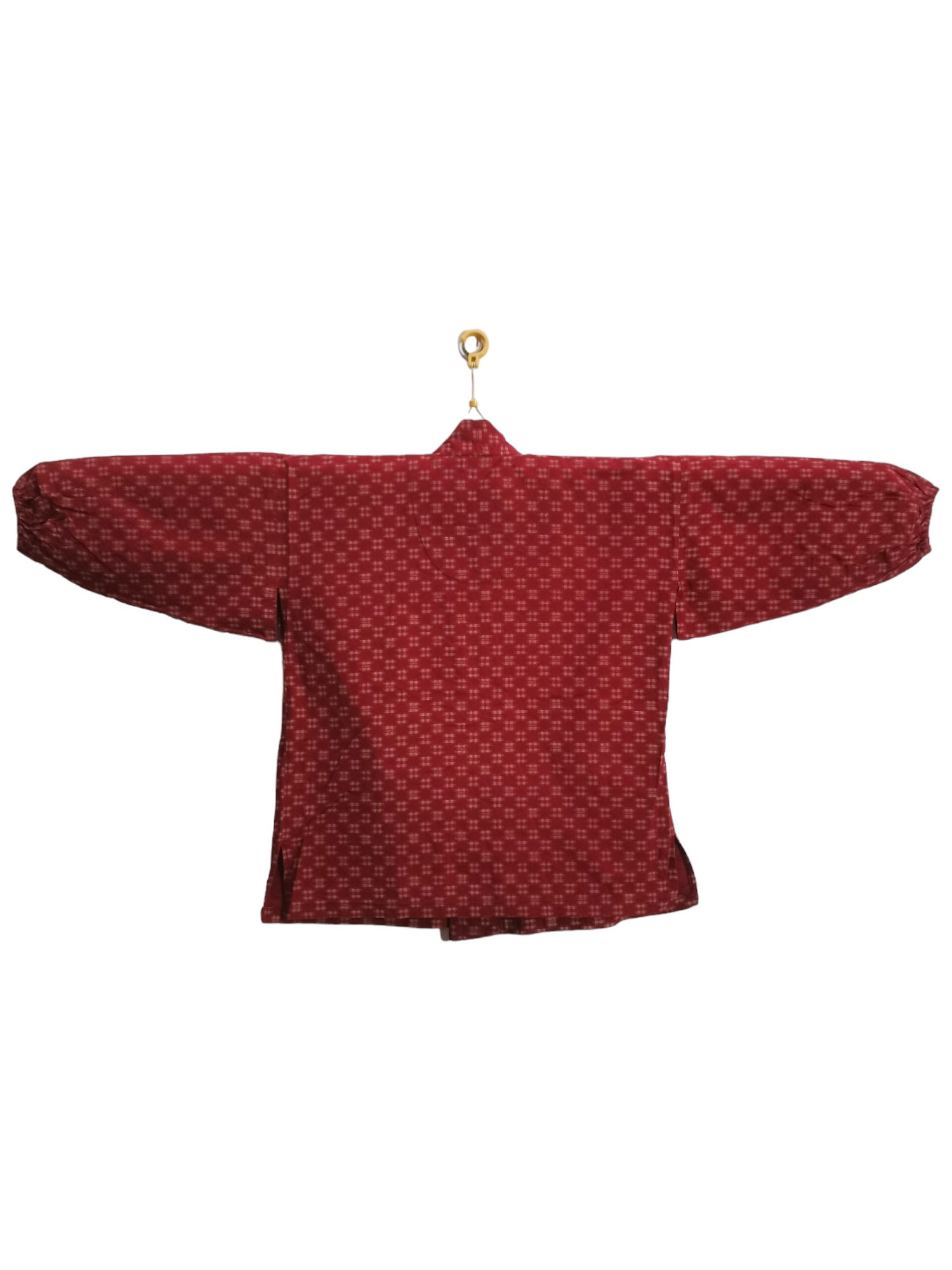 Japanese Haori Dochugi Jinbei Kimono Red Abstract Kimono Jacket /kimono ...