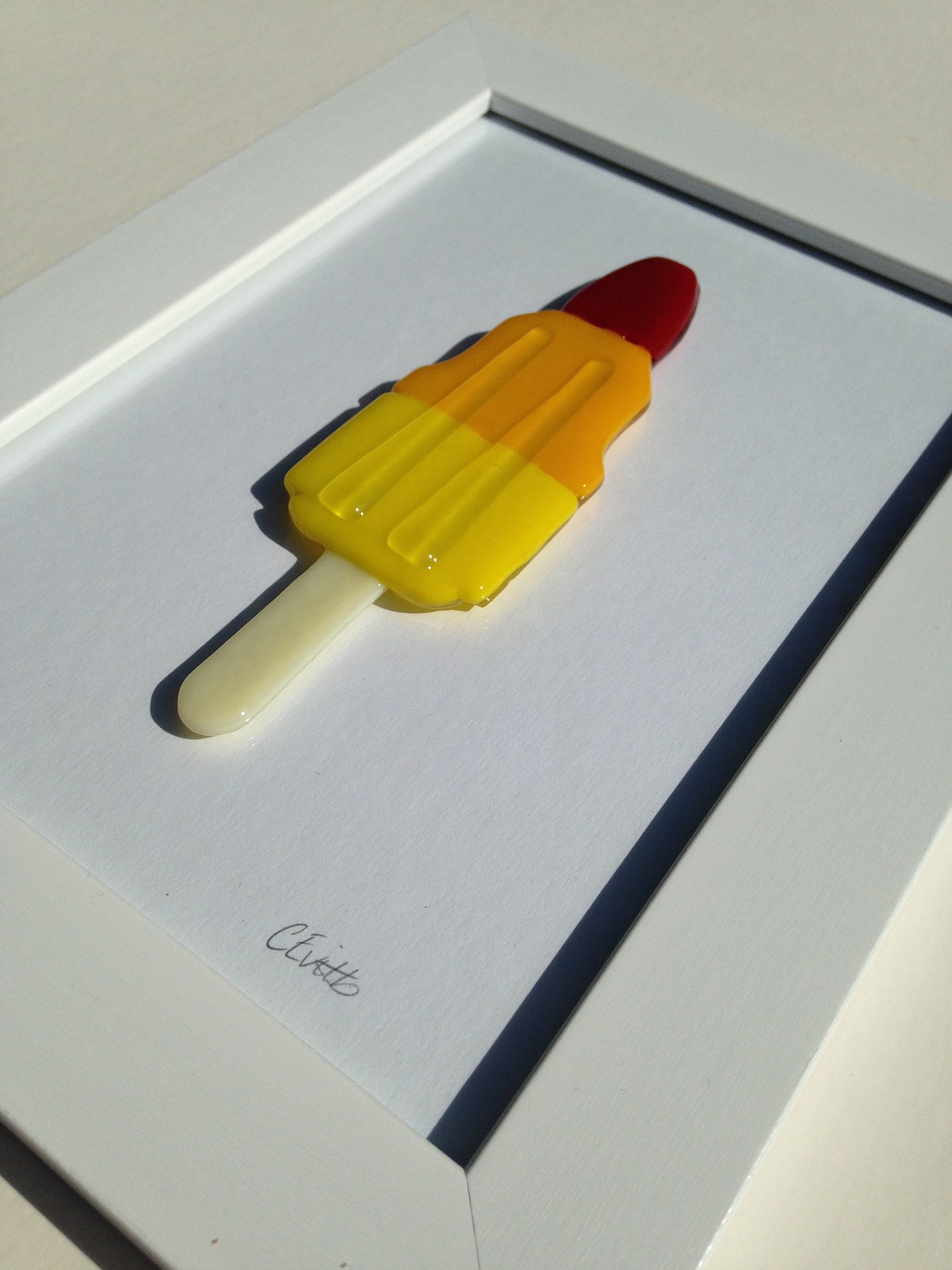 Handcrafted Fused Glass Art Rocket Ice Lolly Picture - Etsy UK