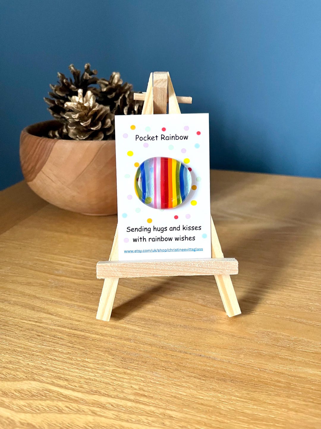 Handmade Fused Glass Pocket Rainbow Token: Thinking of You Gift - Etsy
