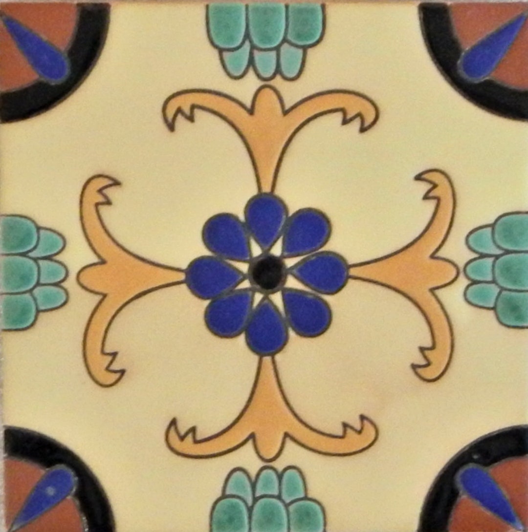 Mexican Tile Malibu Santa Barbara Tile Cuerda Seca Decorative Wall 6 ...
