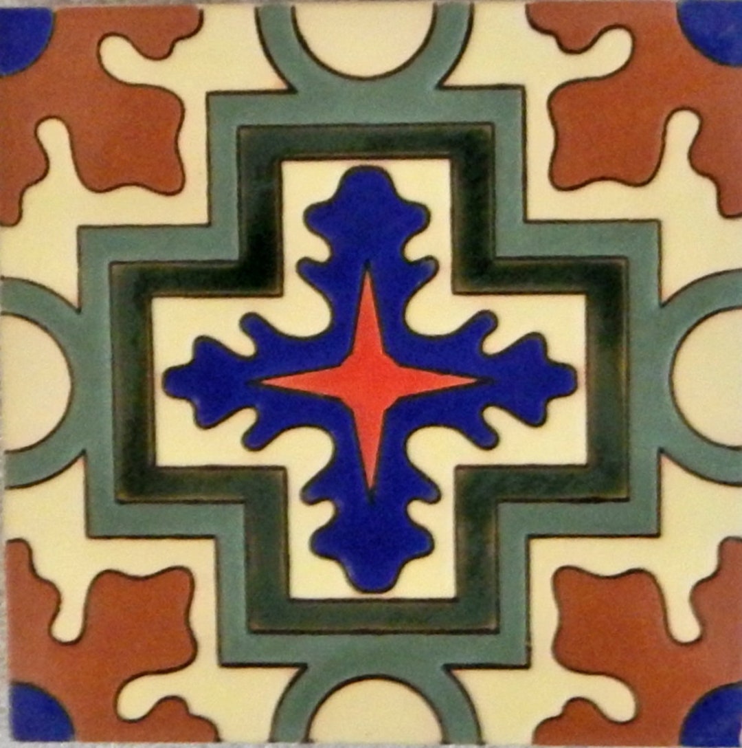 Mexican Tile Malibu Santa Barbara Tile Cuerda Seca Decorative Wall 6 ...