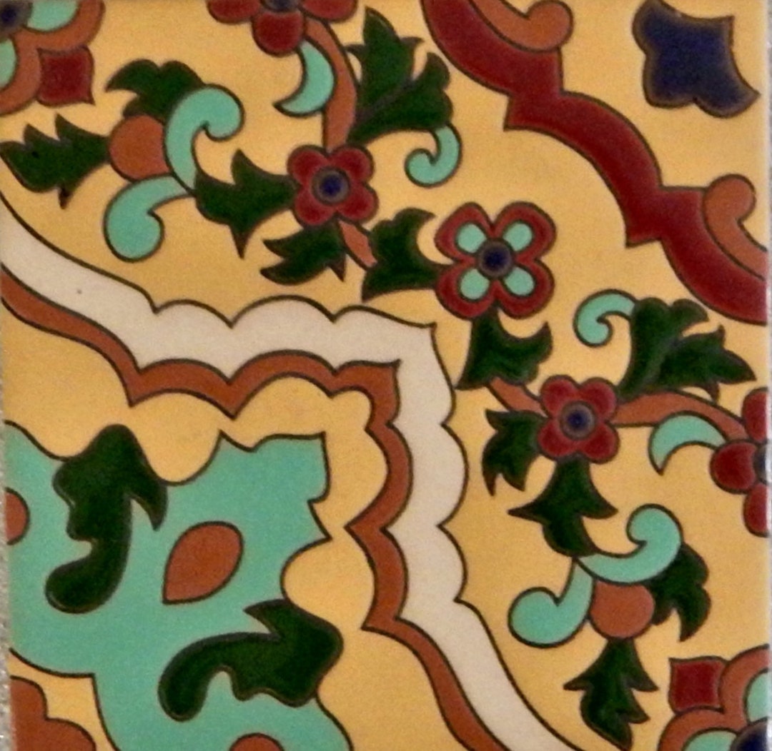 Mexican Tile Malibu Santa Barbara Tile Cuerda Seca Decorative Wall 6 ...