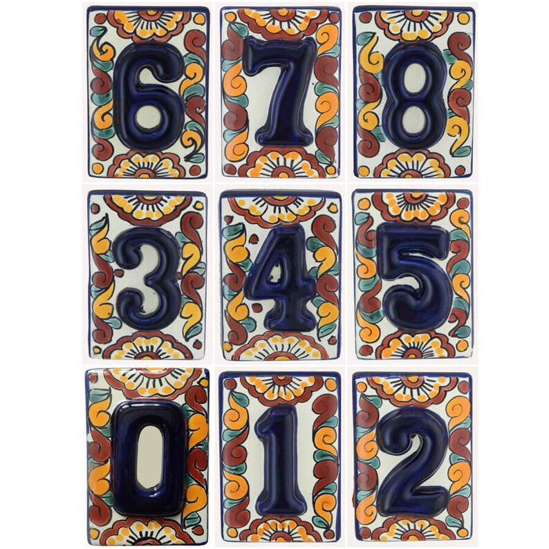 Mexican Tile House Numbers Address Numbers Ceramic House - Etsy