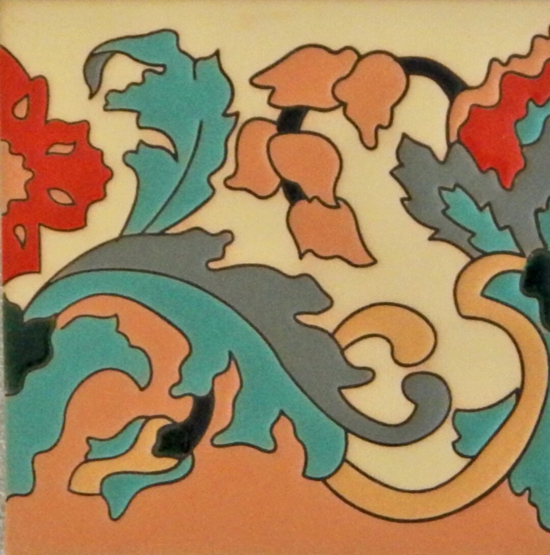 Mexican Tile Malibu Santa Barbara Tile Cuerda Seca Decorative Wall 6 ...