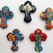 Mexican Talavera Cross Hand Painted Ceramic Magnet Set 5 Pcs - Etsy