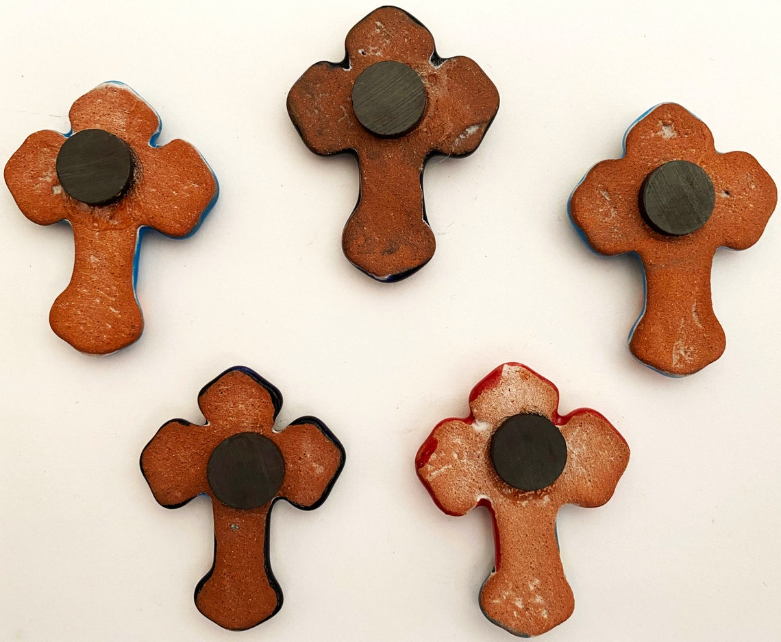Mexican Talavera Cross Hand Painted Ceramic Magnet Set 5 Pcs - Etsy