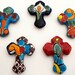 Mexican Talavera Cross Hand Painted Ceramic Magnet Set 5 Pcs - Etsy