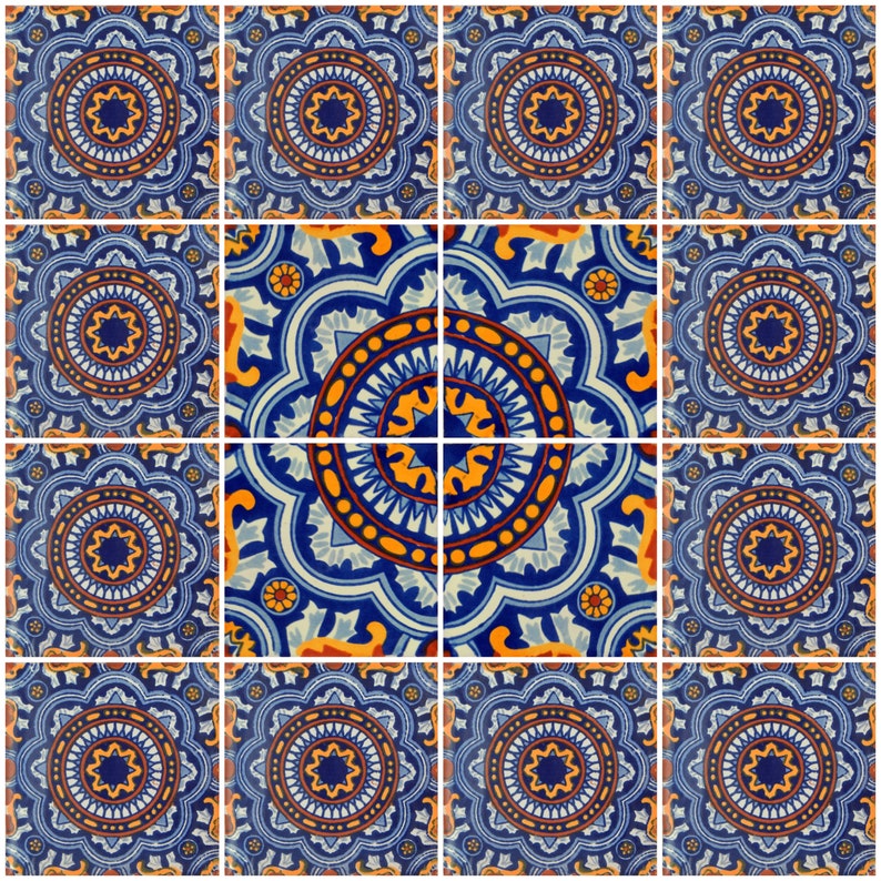 16 Mexican Talavera Tiles Handmade Decorative Mexican Ceramic - Etsy