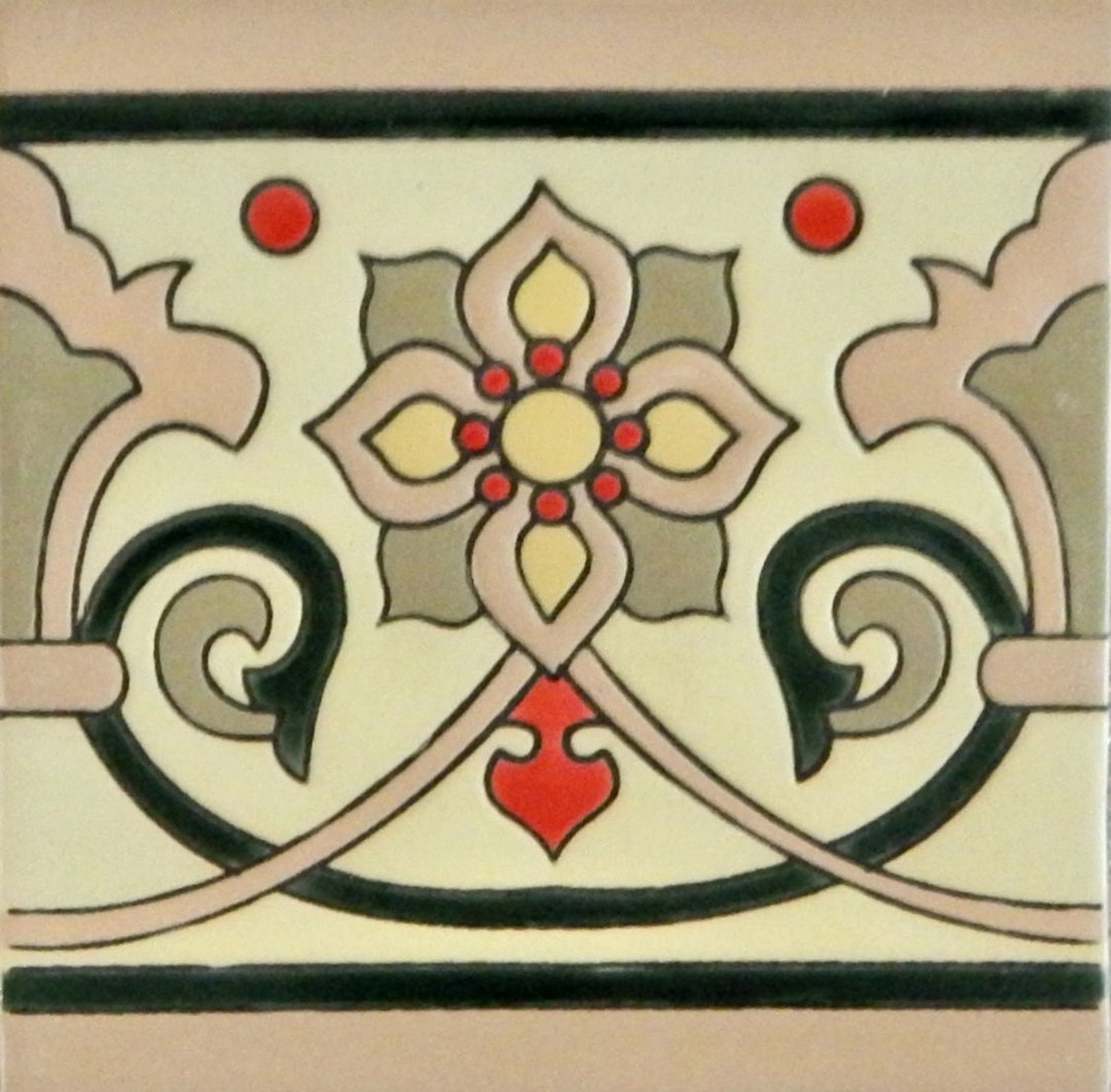 Mexican Tile Malibu Santa Barbara Tile Cuerda Seca Decorative Wall 5-1/ ...