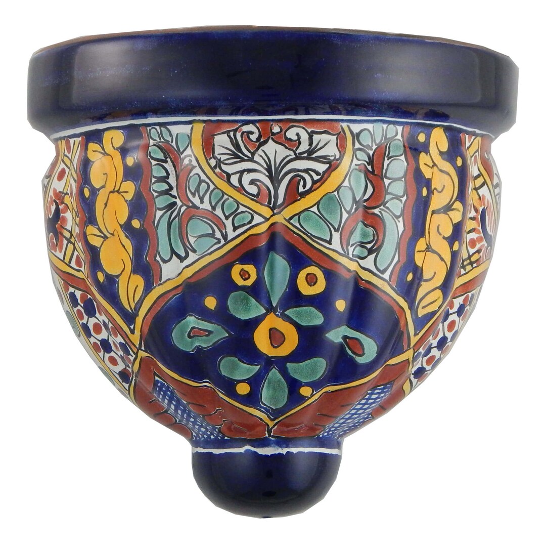 Mexican Talavera Wall Planter Handmade Handpainted Pottery Hanging ...