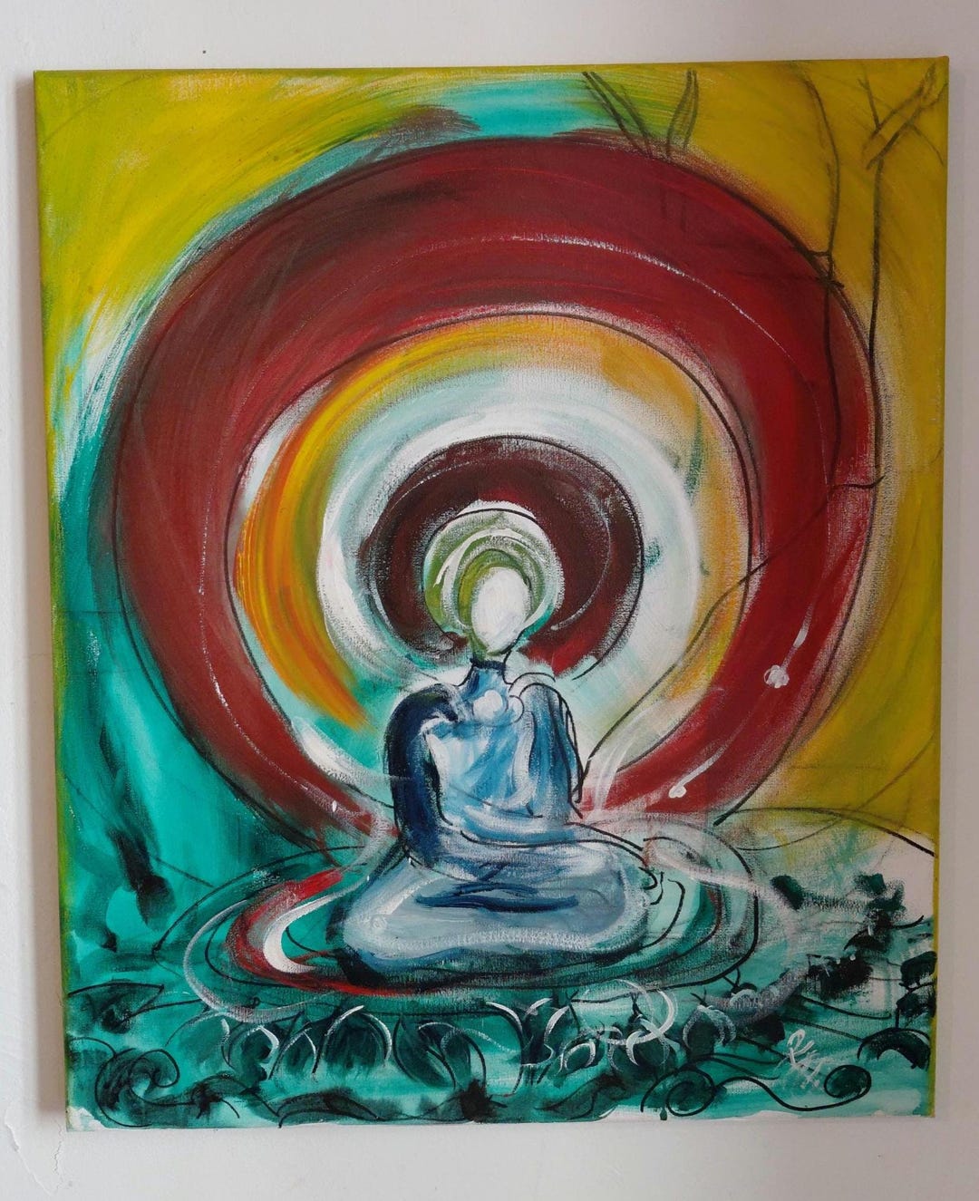 Arte espiritual abstrata - Aura (original) - Etsy Portugal