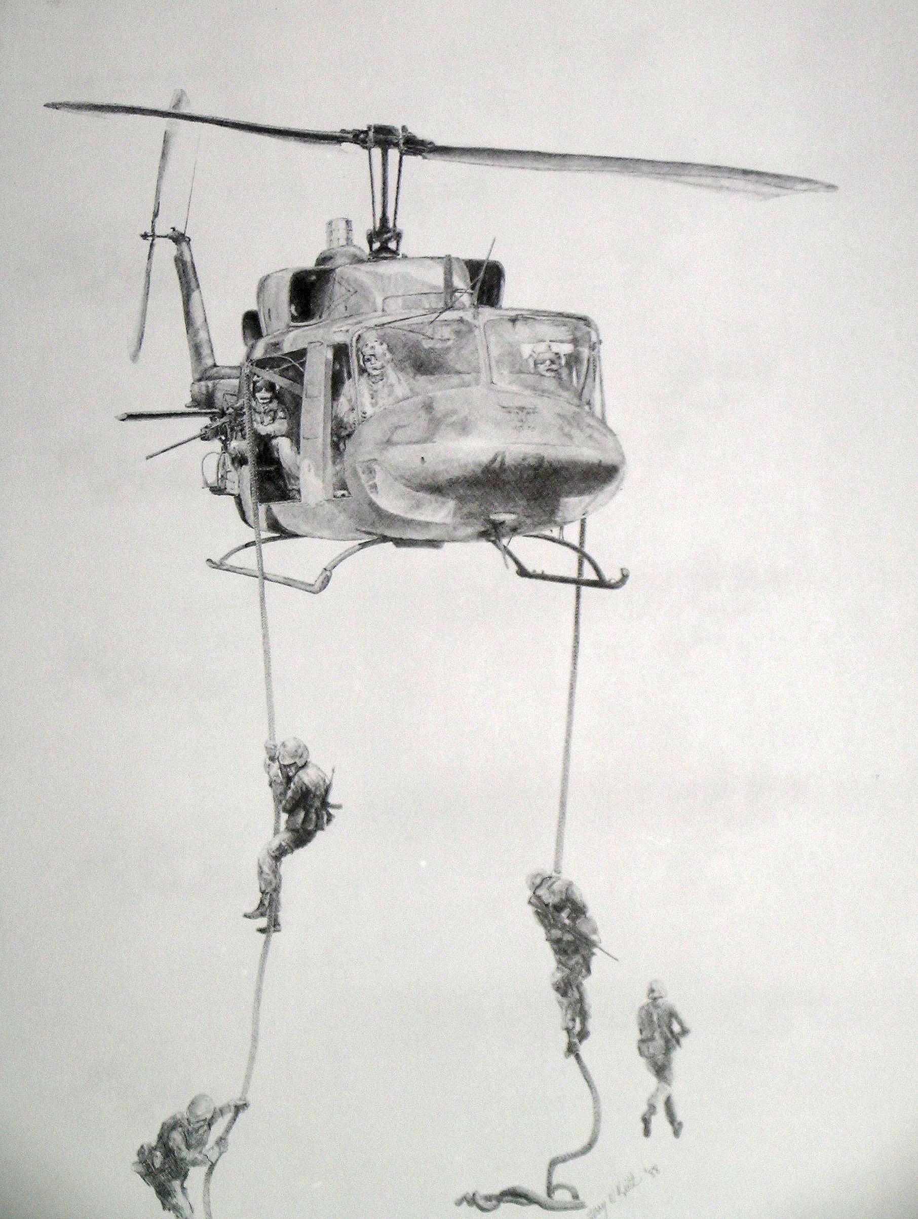 Huey Helicopter Drawing
