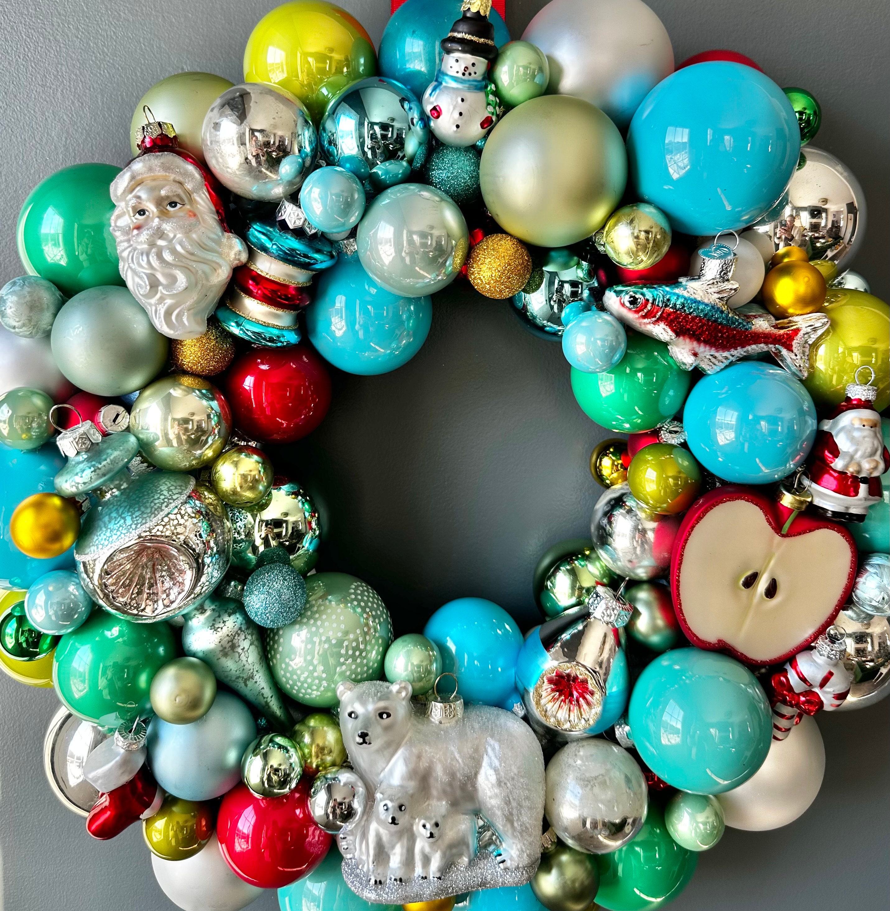 Snowy Cold Vintage Ornament Wreath - Etsy