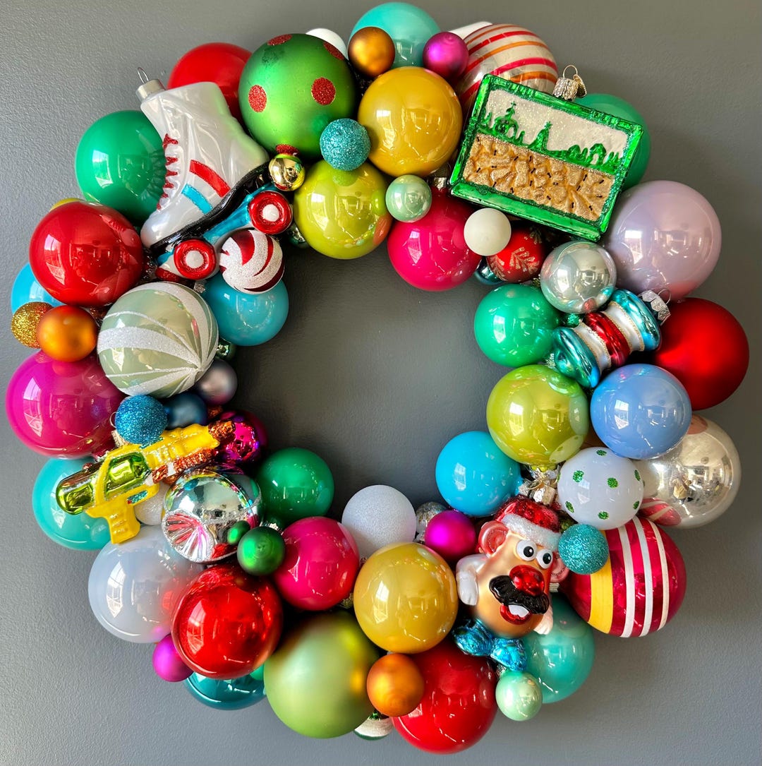 Nostalgic Christmas Ornament Wreath for Gen Xers - Etsy