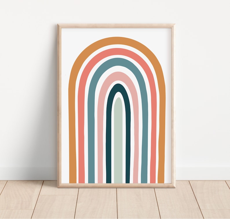 Boho Rainbow Nursery Print Nursery Printable Art Minimalist - Etsy