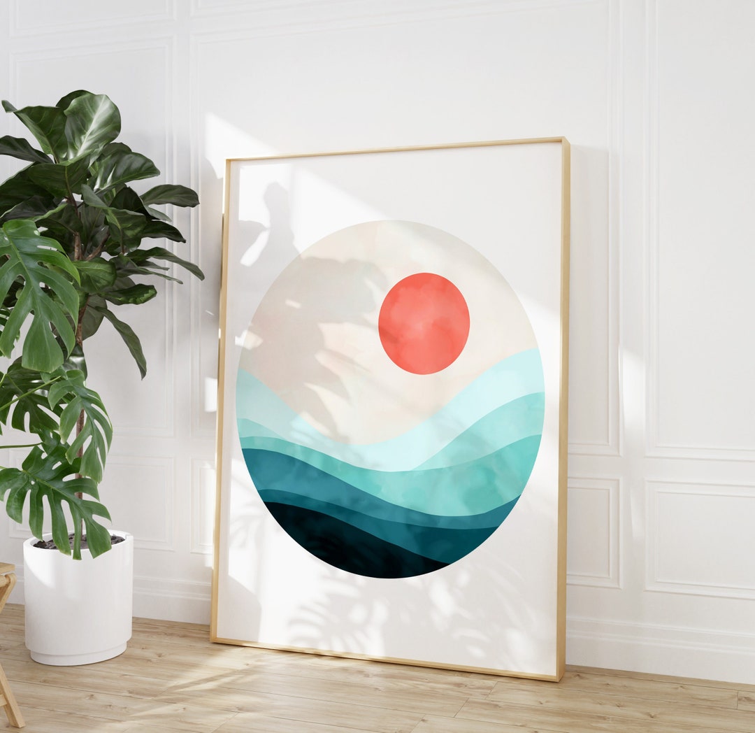 Ocean Wall Art, Relaxing Mindful Wall Art, Teen Room Decor, Minimalist ...
