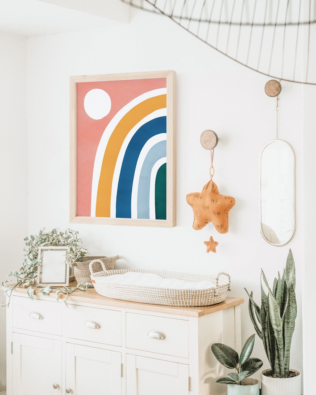 Boho Rainbow Print, Nursery Rainbow Art Print, Nursery Printable ...