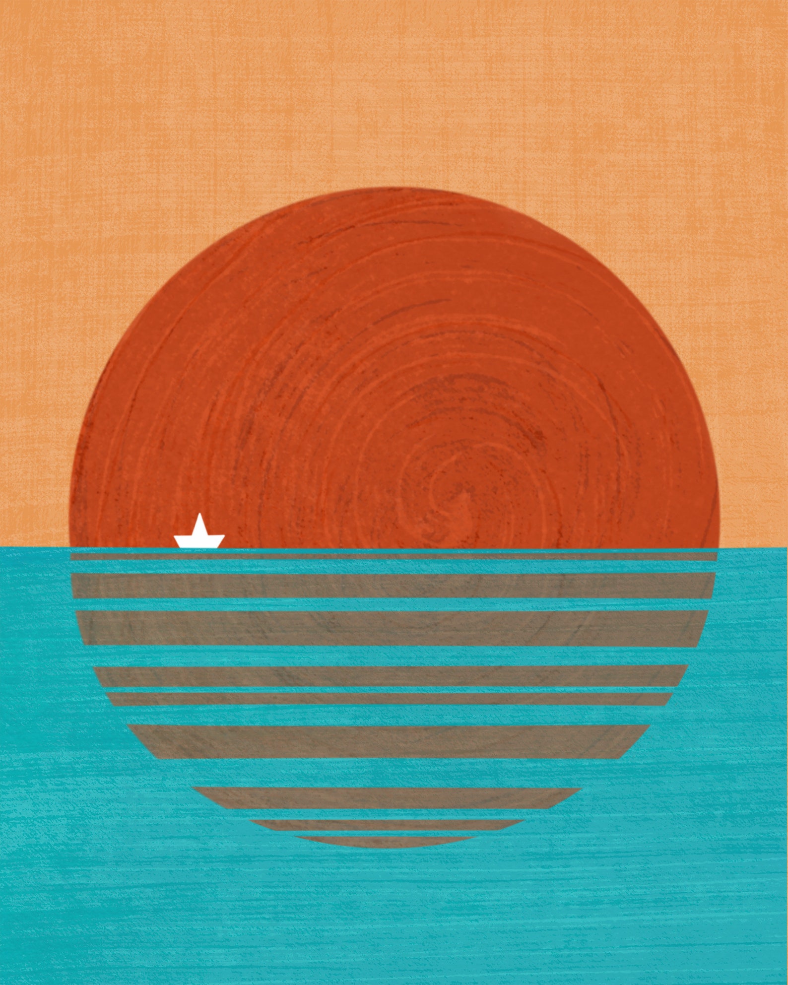 Ocean Sunset Wall Art Boho Sunset Nursery Print Paper Boat - Etsy