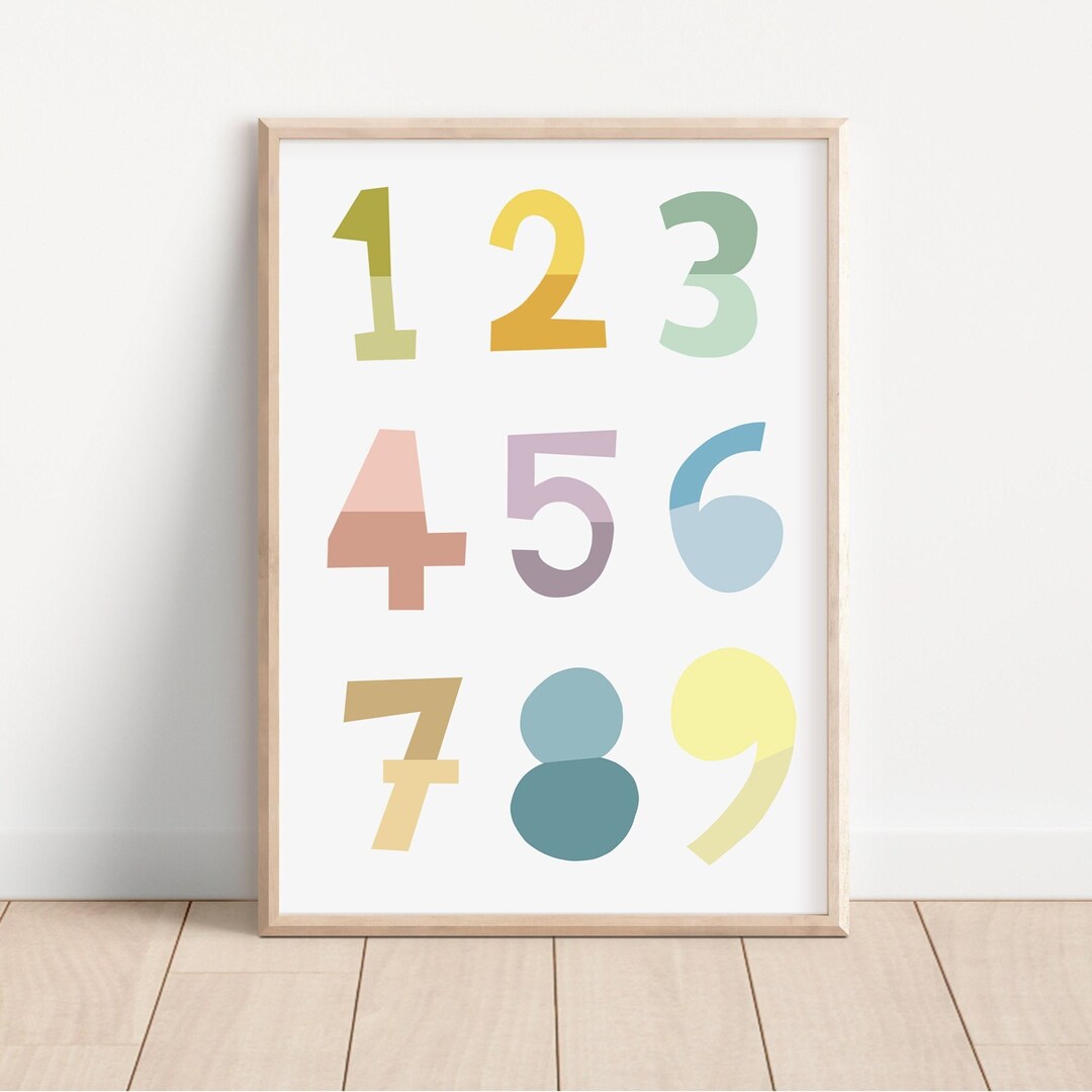 Numbers Nursery Print, 123 Print, Boys Room Decor, Educational Wall Art ...