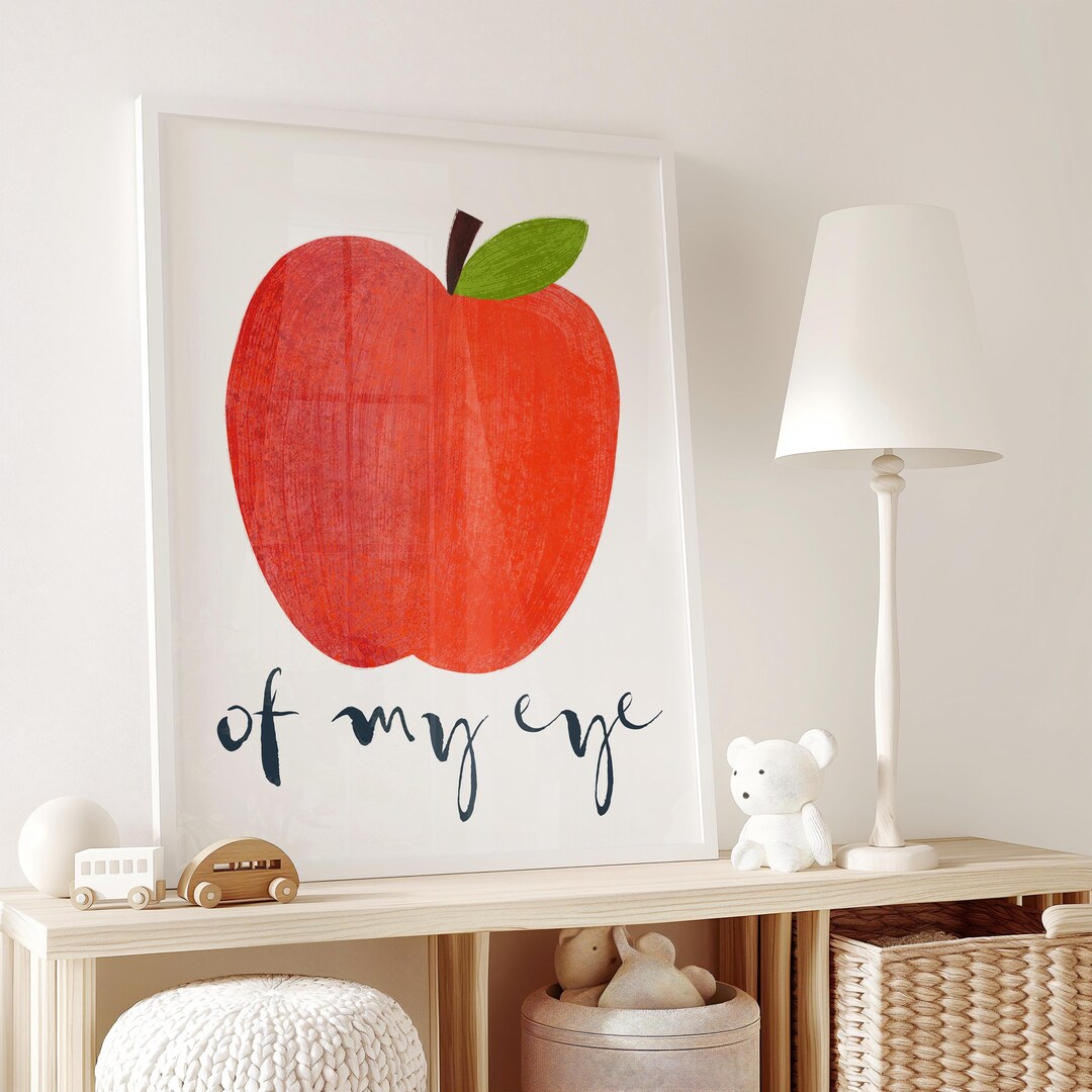 Apple of My Eye Print, Nursery Wall Art Printable, Kids Bedroom Décor ...