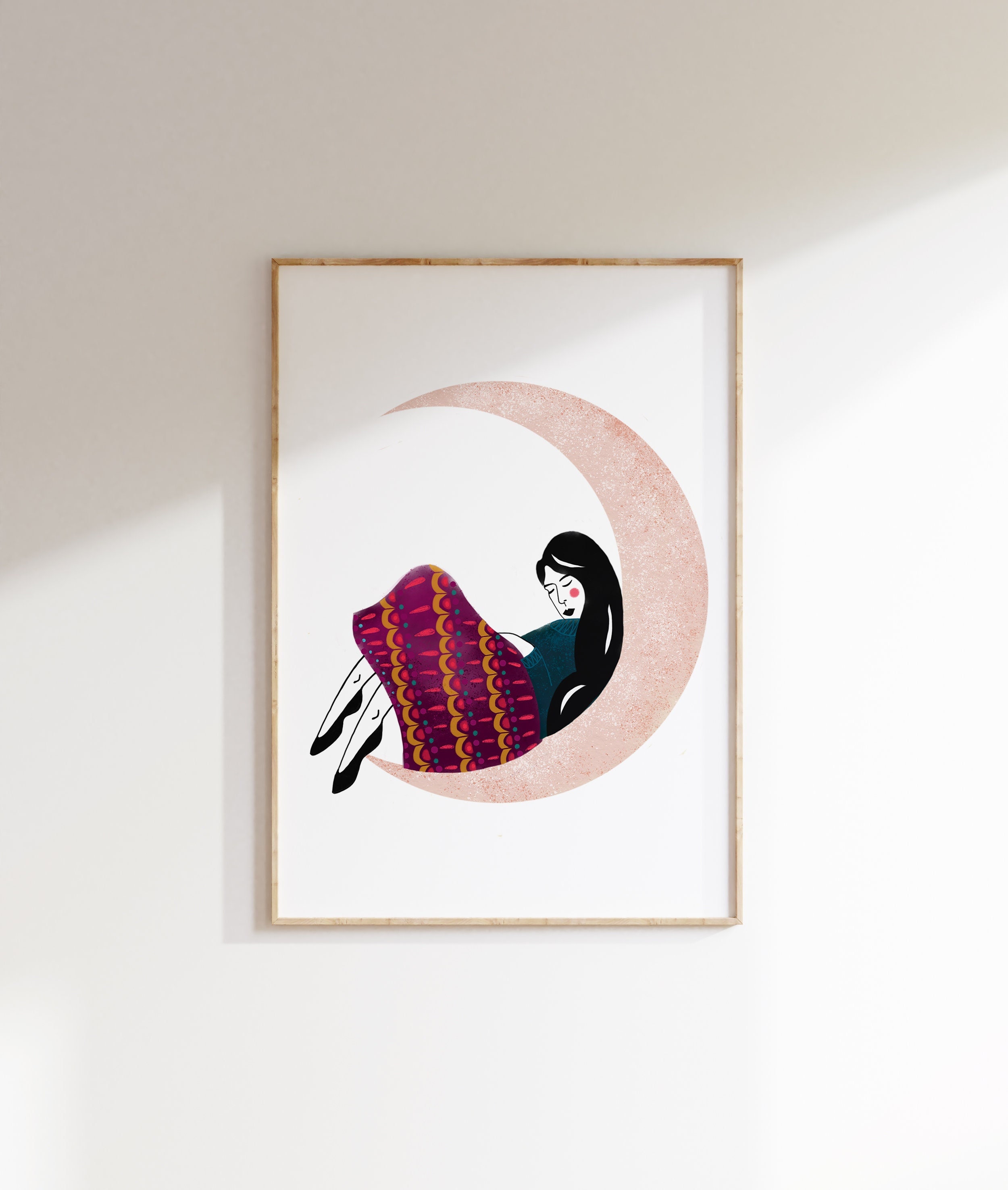 Lady In The Moon Illustrations