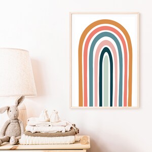 Boho Rainbow Nursery Print, Nursery Printable Art, Minimalist Rainbow ...