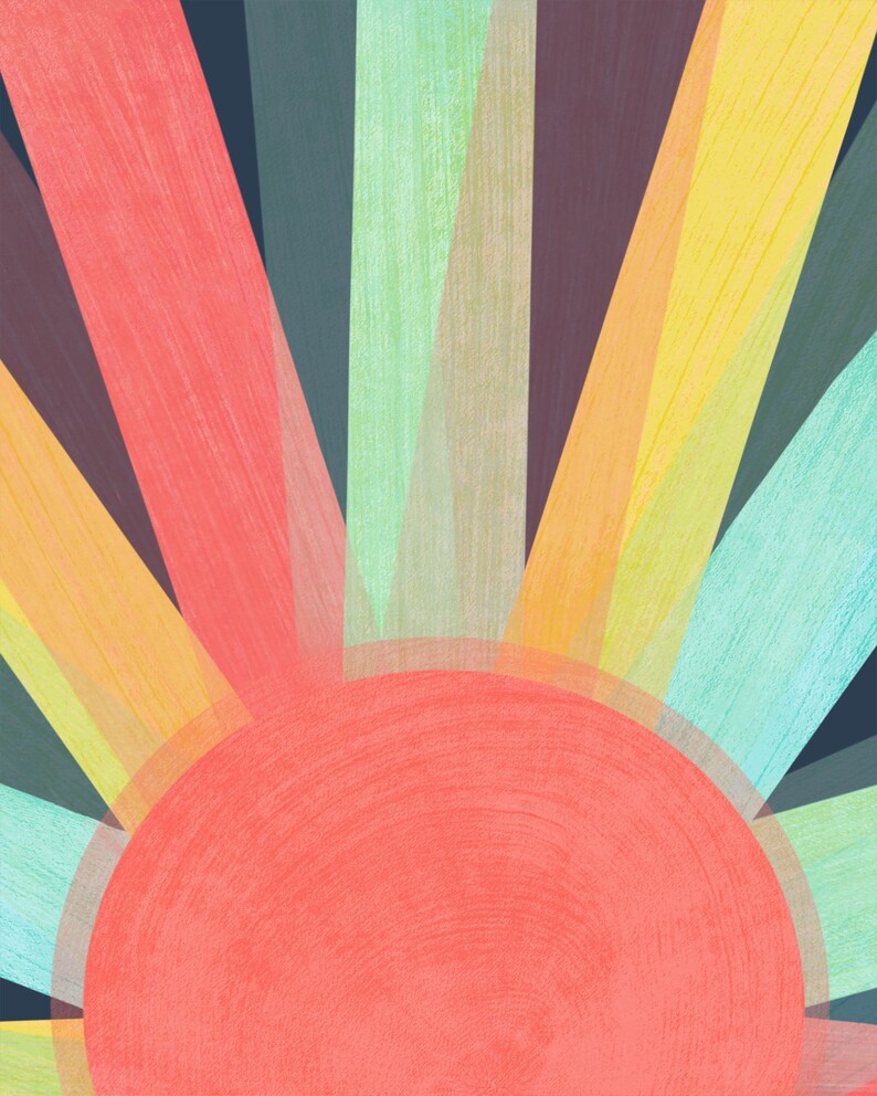 Set of 2 Prints | Rainbow Print | Sun Print | Nursery Print | Boho ...