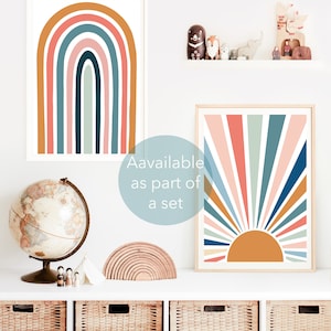 Boho Rainbow Nursery Print, Nursery Printable Art, Minimalist Rainbow ...