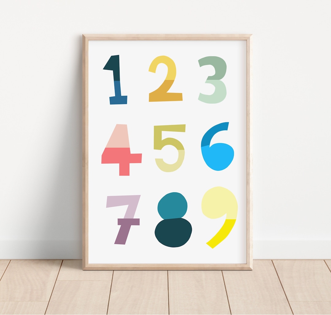 Numbers Nursery Print, 123 Print, Boys Room Decor, Educational Wall Art ...