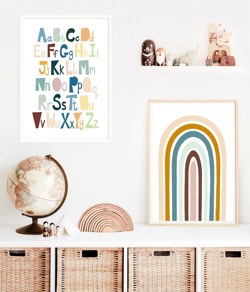 Alphabet Nursery Print, ABC Print, Boys Room Decor, Educational Wall ...
