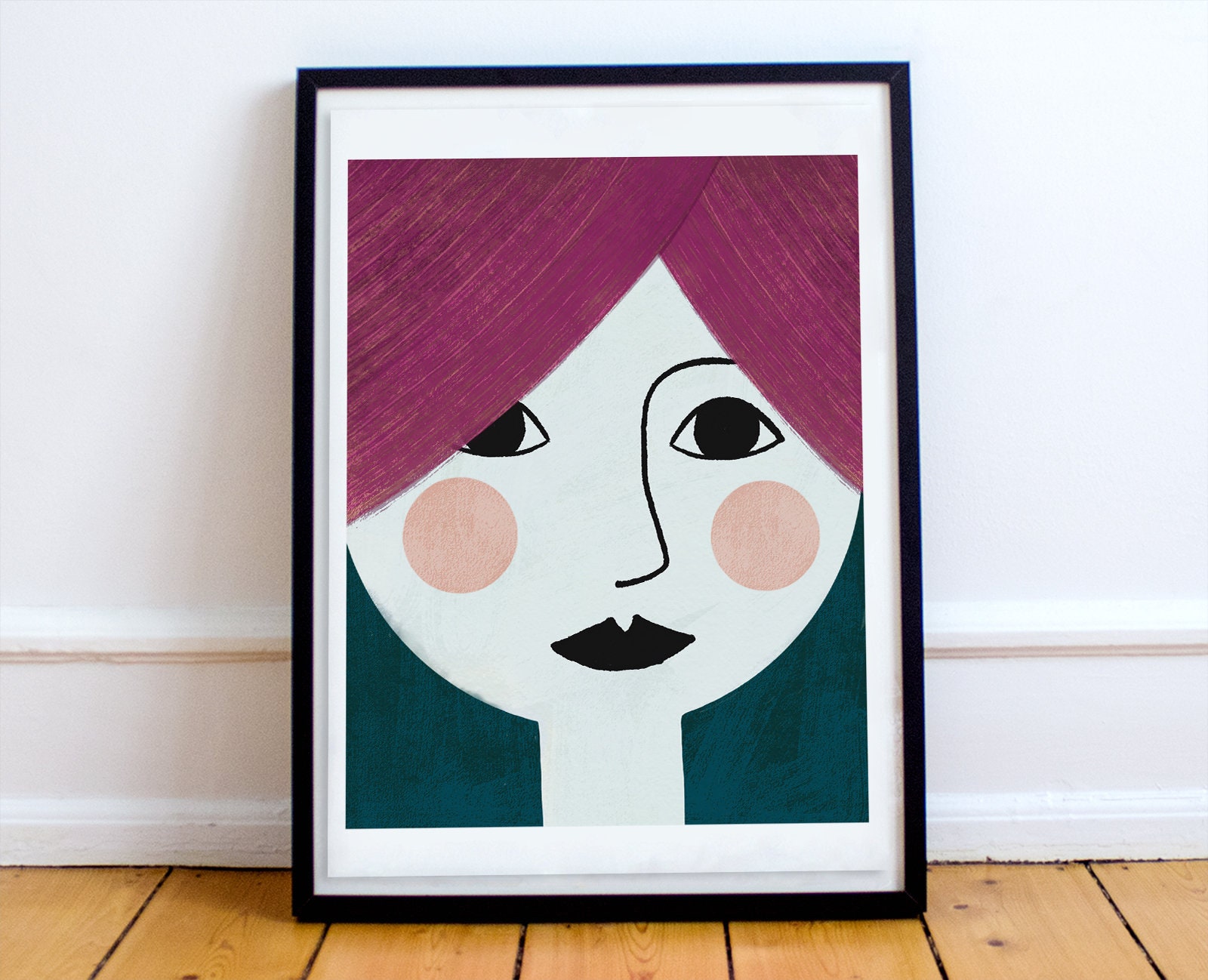 Girl Power Portrait Girl With Red Hair Teen Girl Room - Etsy