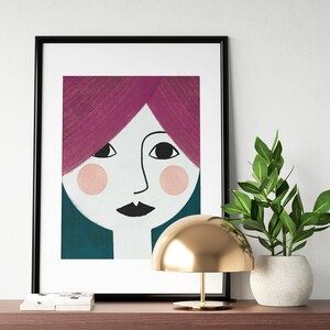 Girl Power Portrait Girl With Red Hair Teen Girl Room | Etsy