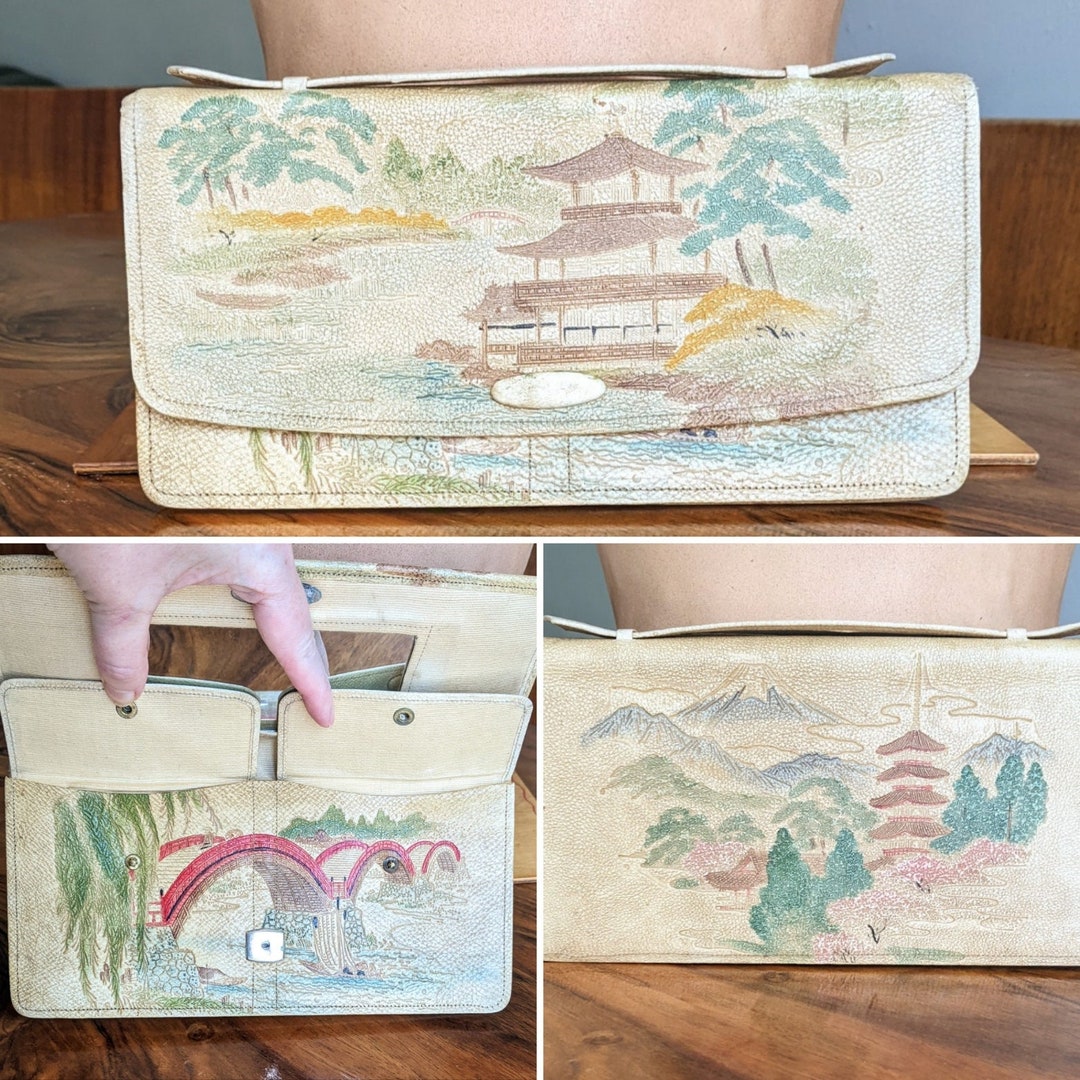 1930s Japanese Tooled Handbag - Etsy UK